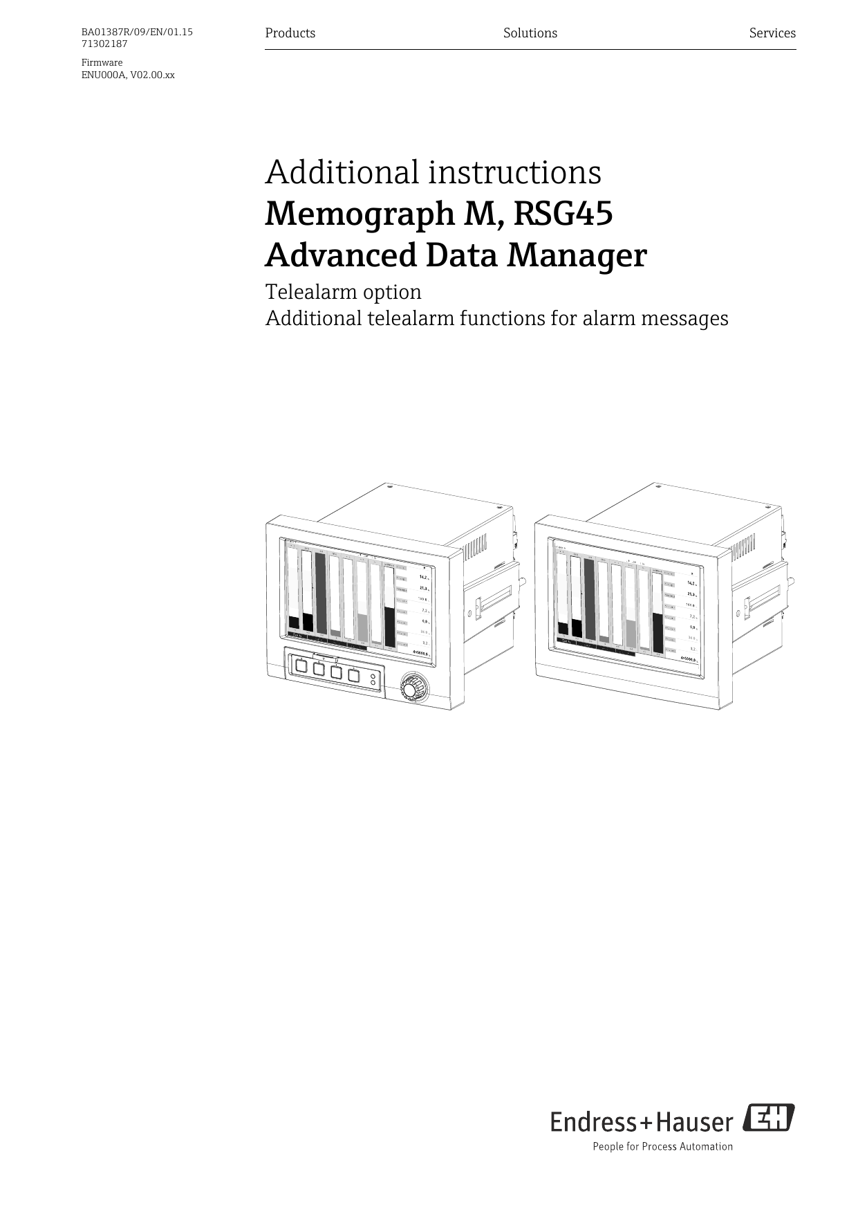 Endres+Hauser Memograph M, RSG45 Operating Instruction | Manualzz