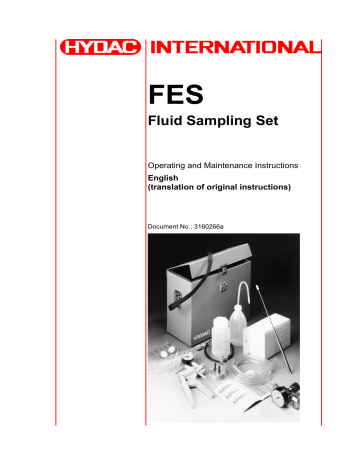 Fluid Sampling Set FES Operating and Maintenance Instructions | Manualzz