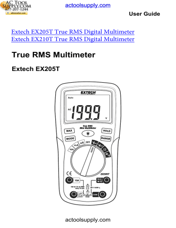 Extech Instruments EX205T User manual | Manualzz