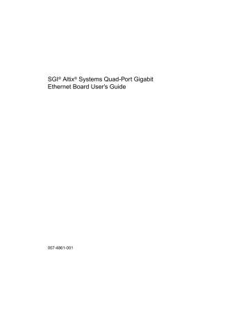 SGI Gigabit Ethernet Board Quad-Port Gigabit User’s Guide | Manualzz