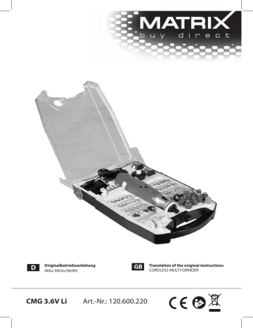 Matrix CMG 3.6V Li Operating Instructions Manual | Manualzz