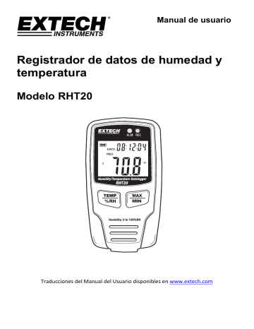 Extech Instruments RHT20 Humidity and Temperature Datalogger Manual de usuario | Manualzz