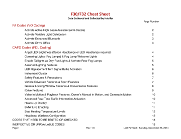 BMW Codes | Manualzz