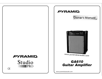 Pyramid Studio Pro GA610 Owner's Manual | Manualzz