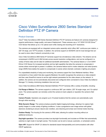Cisco 2800 Series Datasheet | Manualzz