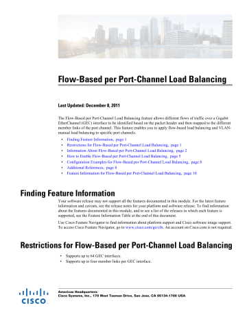 Cisco Routers: Flow-Based per Port-Channel Load Balancing User Manual | Manualzz