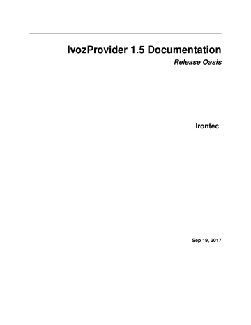 IvozProvider 1.5 Documentation | Manualzz