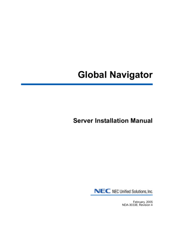 Global Navigator Server Installation Manual | Manualzz