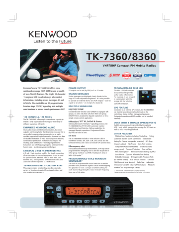 Kenwood TK-7360 Specifications | Manualzz