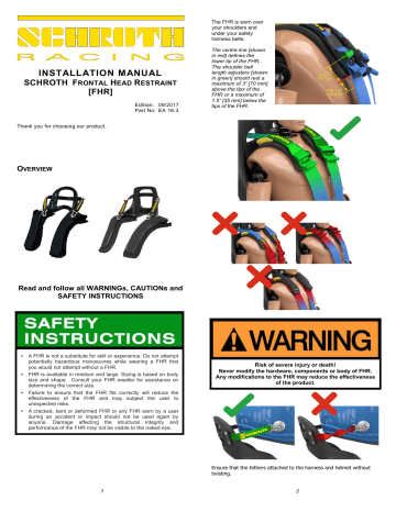 SCHROTH FHR Installation Manual | Manualzz