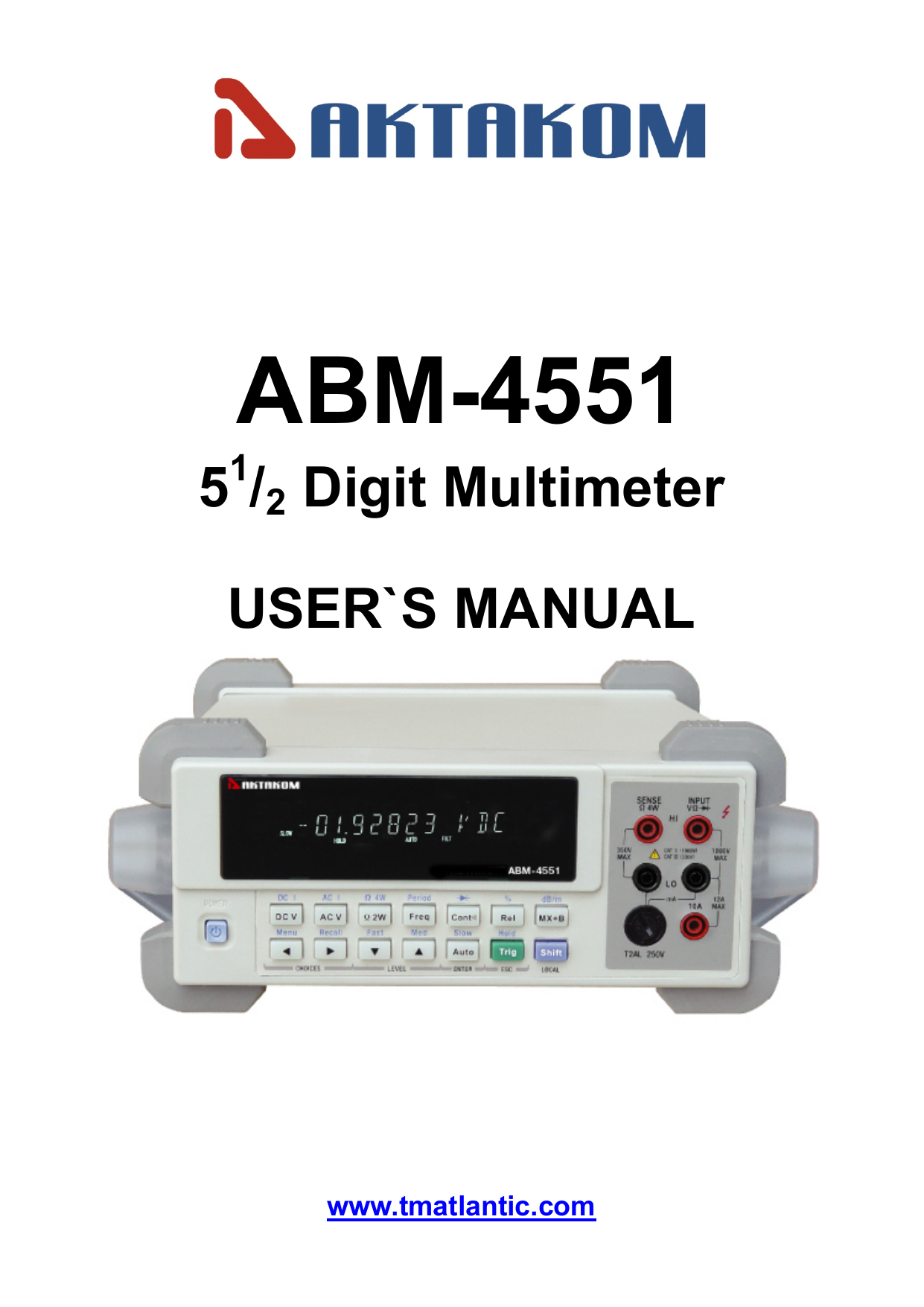 Aktakom ABM-4551 benchtop universal 5½ digit multimeter User manual | Manualzz
