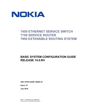 Nokia 7450 Ethernet Service Switch, 7750 Service Router, 7950 ...