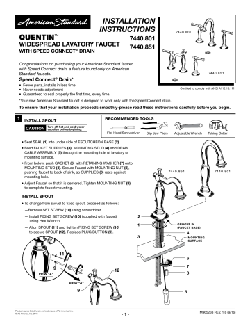 American Standard 7440801.002 Quentin® Two Handle Widespread Bathroom ...
