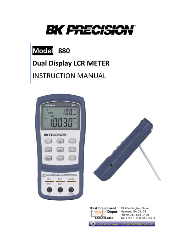 BK Precision 880 Instruction manual | Manualzz