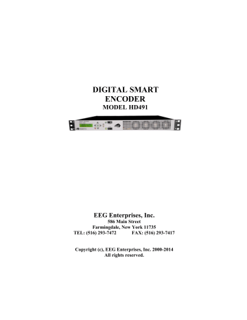 EEG Smart Encoder HD491 User Manual | Manualzz