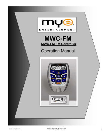 MYE FM Receiver MWC-FM Operation Manual | Manualzz