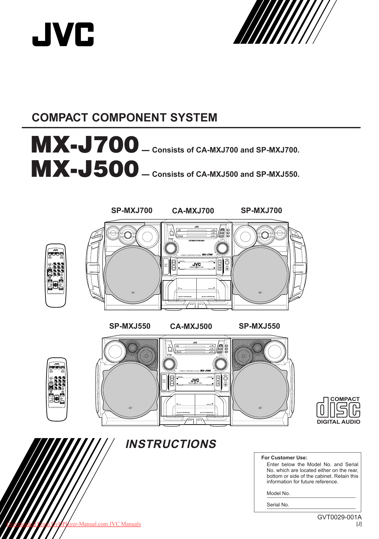 JVC MX-J500 Instructions Manual | Manualzz