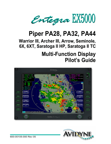Avidyne Multi-Function Display EX5000 Pilot's Guide | Manualzz