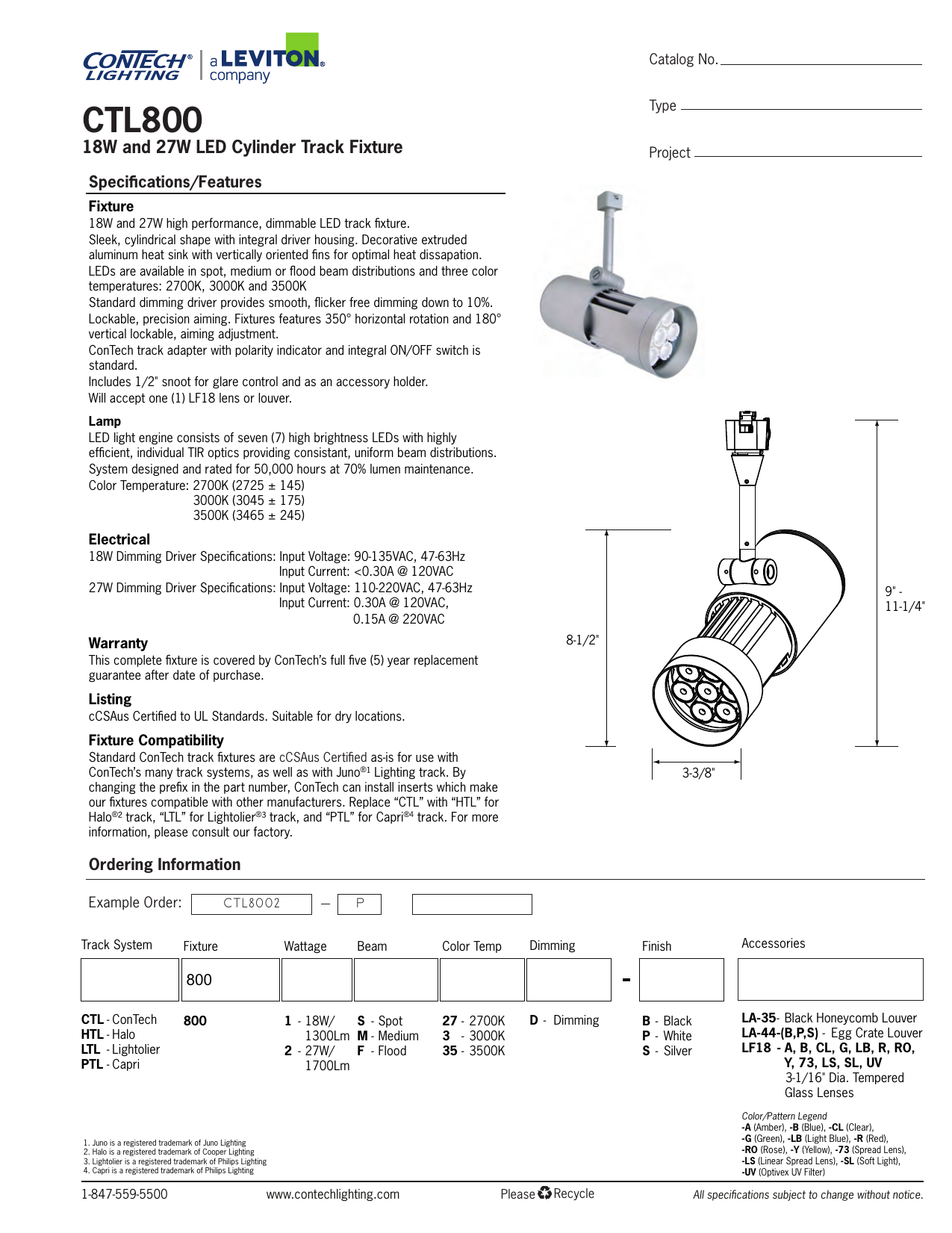 Contech Lighting Track Heads | Shelly Lighting