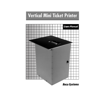 Boca Systems Ticket Printer Vertical Mini Ghost Users Manual | Manualzz