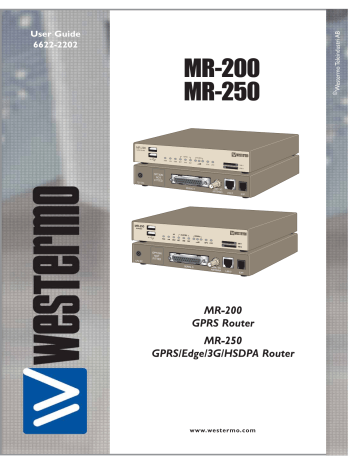 Westermo MR-250 3G Router User guide | Manualzz