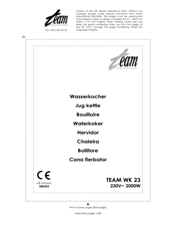 TEAM WK 23 User Manual | Manualzz