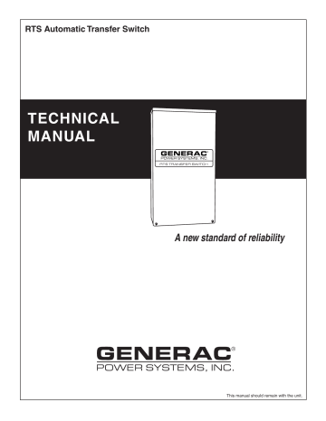 Automatic Transfer Switch RTS HS Technical Manual | Manualzz