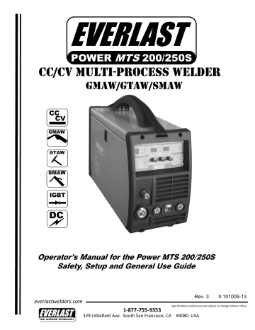 Everlast POWER MTS 250S Operator's Manual | Manualzz
