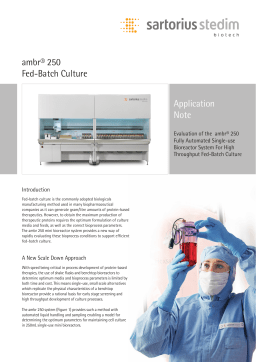 Sartorius ambr 250 - Application Note, User guide