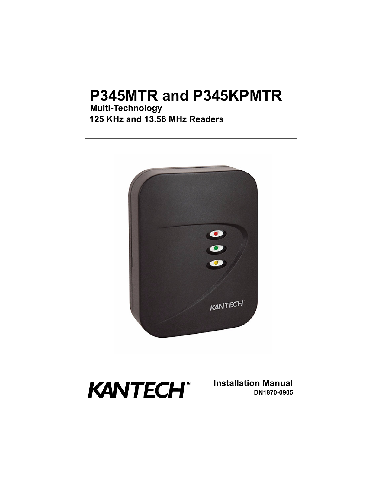 Kantech P345KPMTR Installation manual | Manualzz