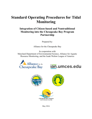 Tidal Monitoring Standard Operating Procedures | Manualzz
