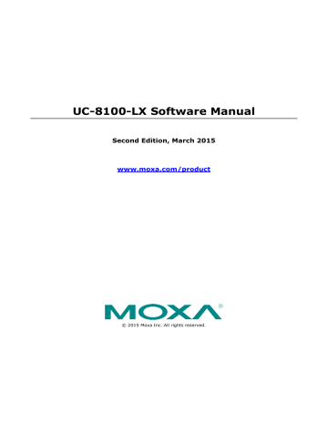 Moxa Technologies UC-8100-LX Software Manual | Manualzz