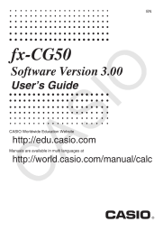 Casio fx-CG50 - User manual, User's Guide, Instructions