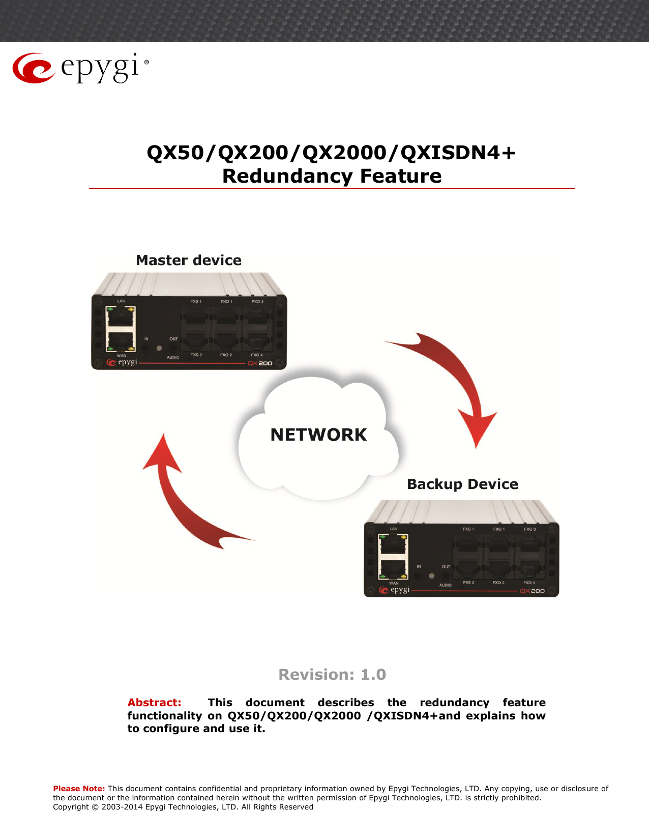 Epygi qx50 qx200 qx2000 qxisdn4 redundancy Product Manual | Manualzz