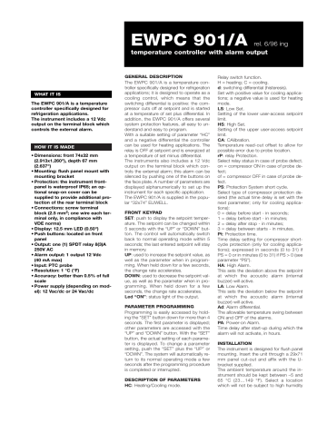 Eliwell EWPC 901/A User Manual | Manualzz