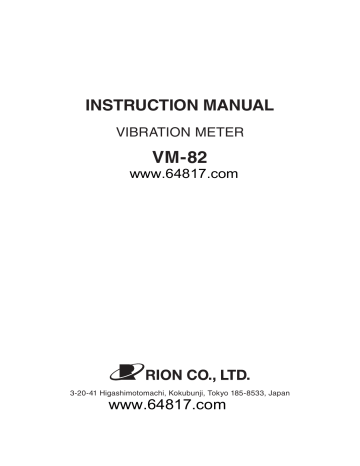 Vibration Meter VM-82 Instruction Manual | Manualzz