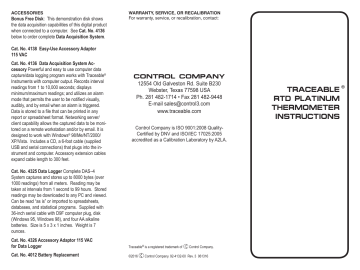 Traceable 4132 RTD Thermometer Owner's Manual | Manualzz