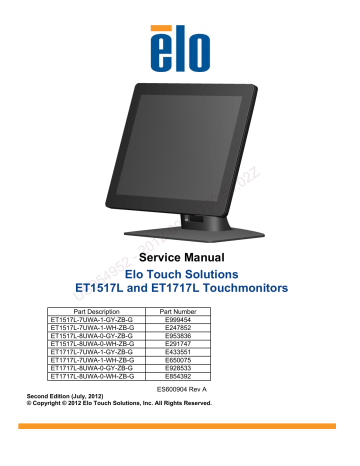 Elo Touch Solutions ET1517L Service manual | Manualzz