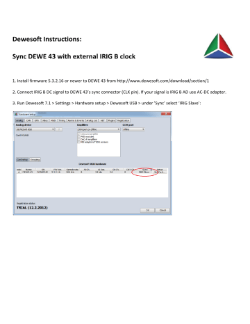 Dewesoft DEWE 43 Synchronization Instructions | Manualzz