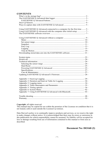 EASYSENSE Q Advanced User Manual | Manualzz