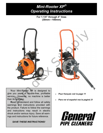 General Mini-Rooter XP Operating Instructions | Manualzz