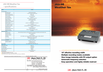 JRC JAX-9B Brochure | Manualzz