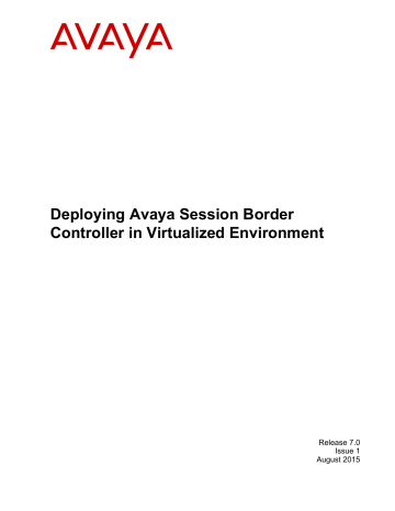 Avaya Session Border Controller Installation Guide | Manualzz