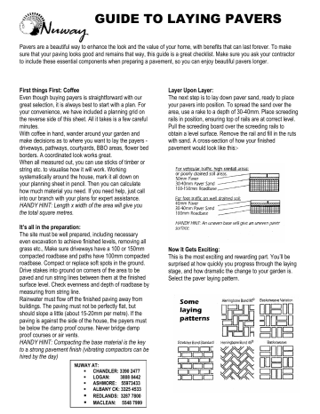 Guide to Laying Pavers | Manualzz