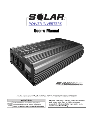 Solar Power Inverters Users Manual | Manualzz