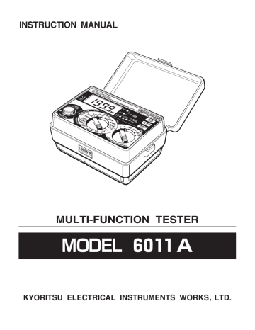KYORITSU Multi-Function Tester 6011A Instruction Manual | Manualzz