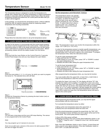 Temperature Sensor TS-103 User Manual | Manualzz
