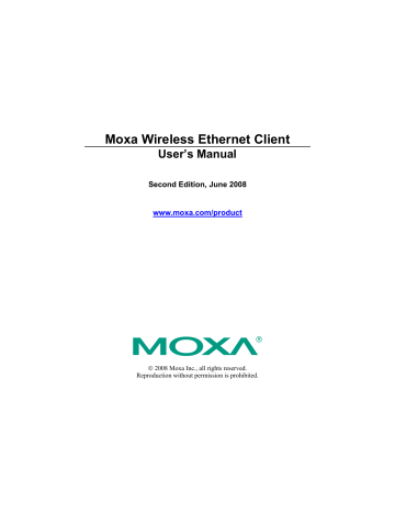 Moxa Wireless Ethernet Client User’s Manual | Manualzz
