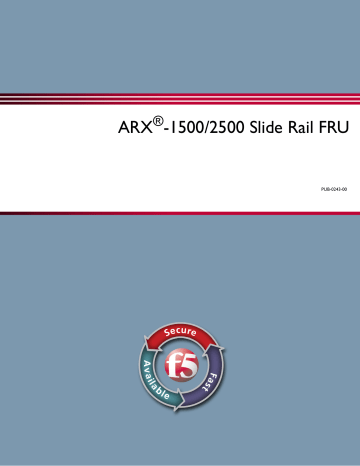 Slide Rail ARX 1500/2500 User Manual | Manualzz