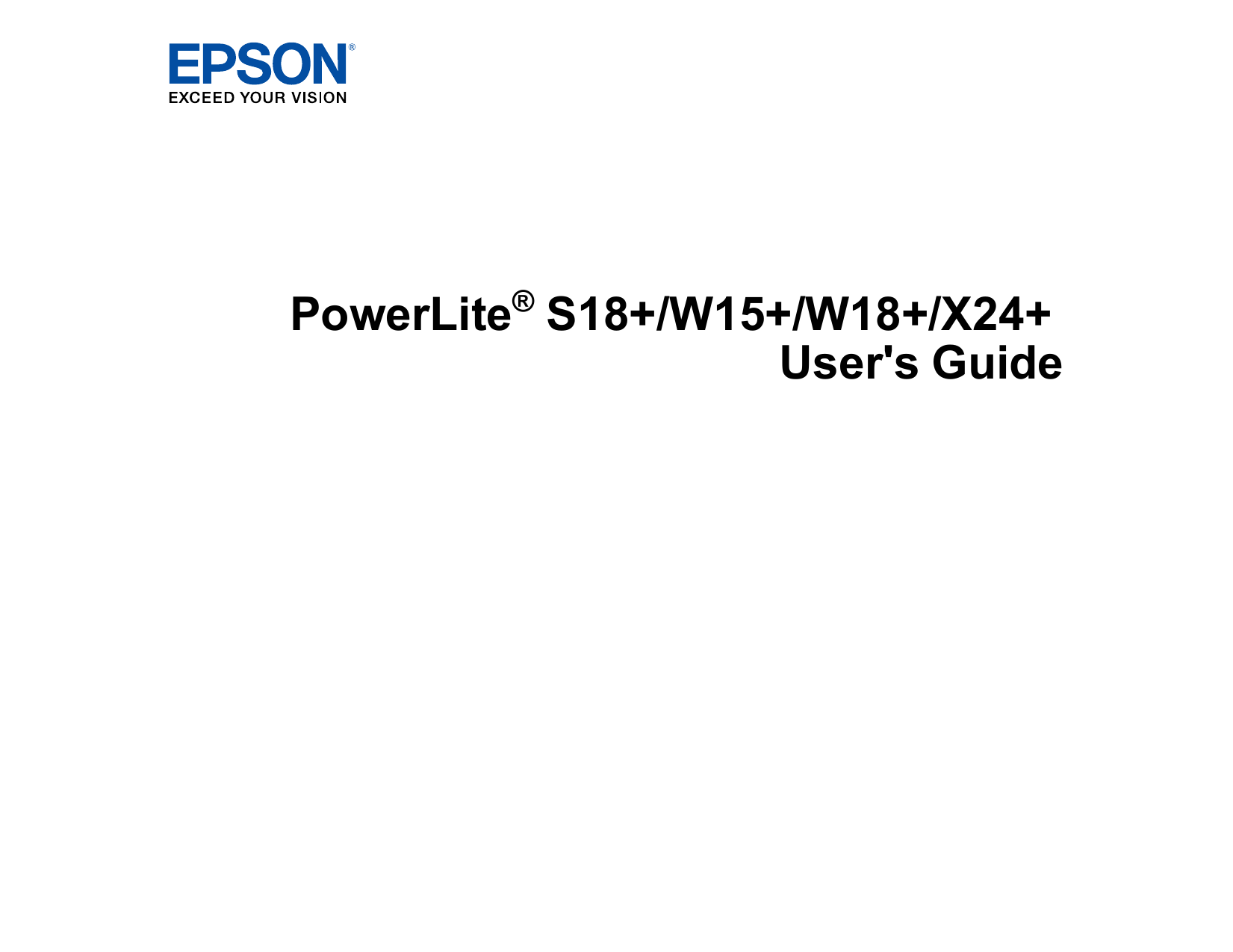 Epson PowerLite S18+ Projector User Manual | Manualzz